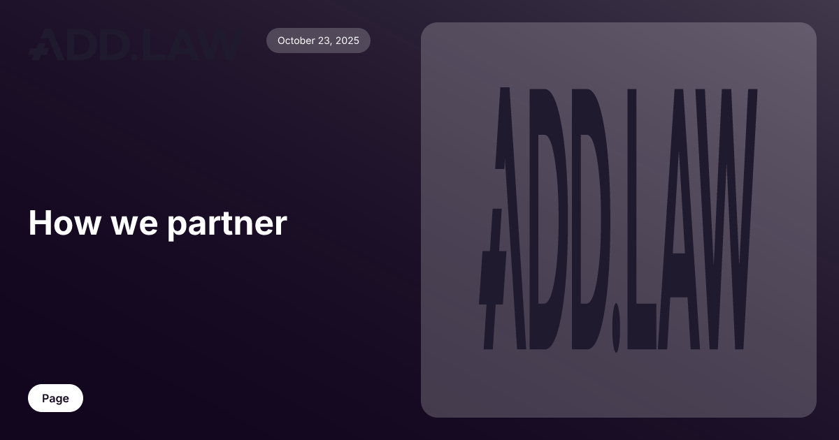How we partner | Add Law
